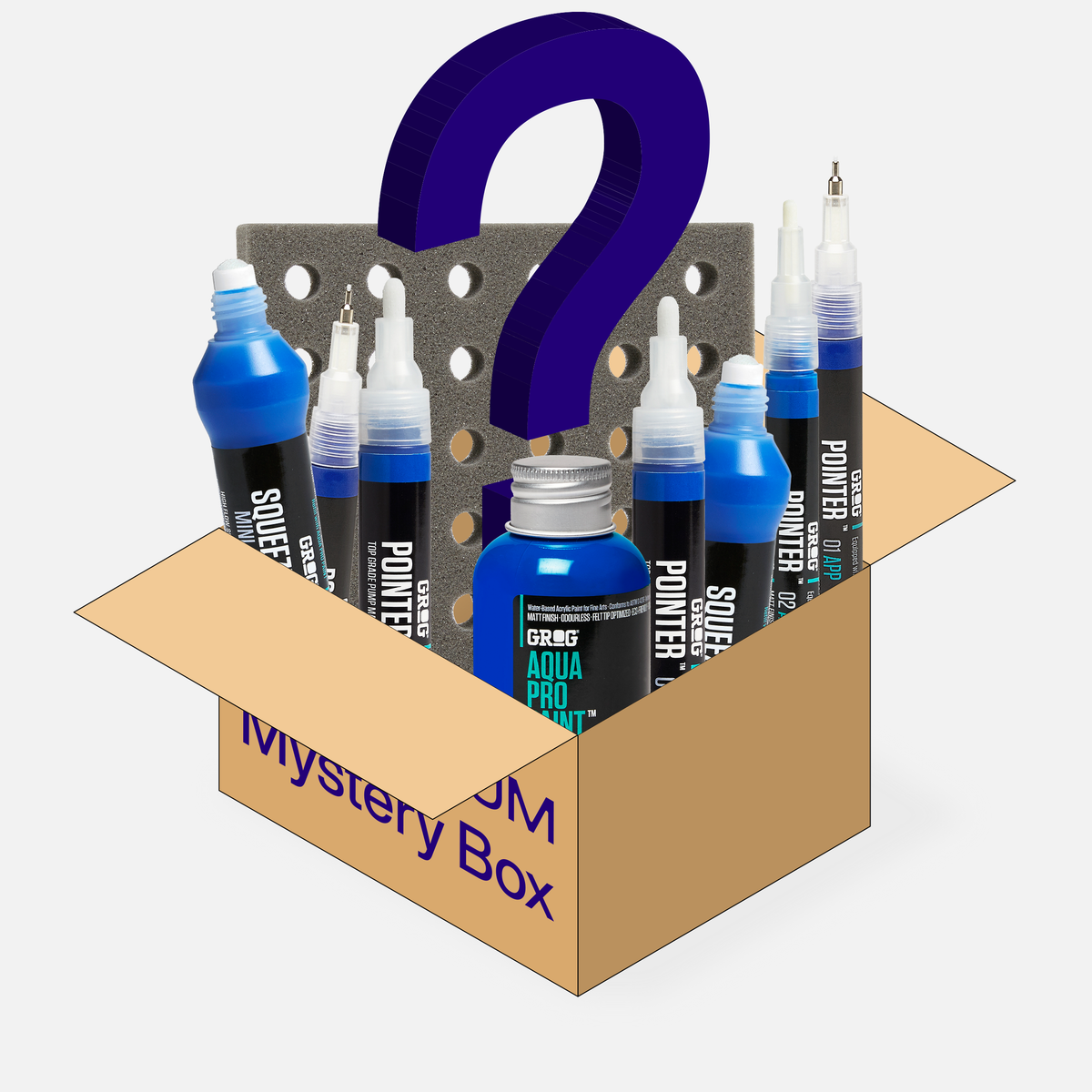Grog App Mystery Box 35 Pcs. Paint And Empty Tools